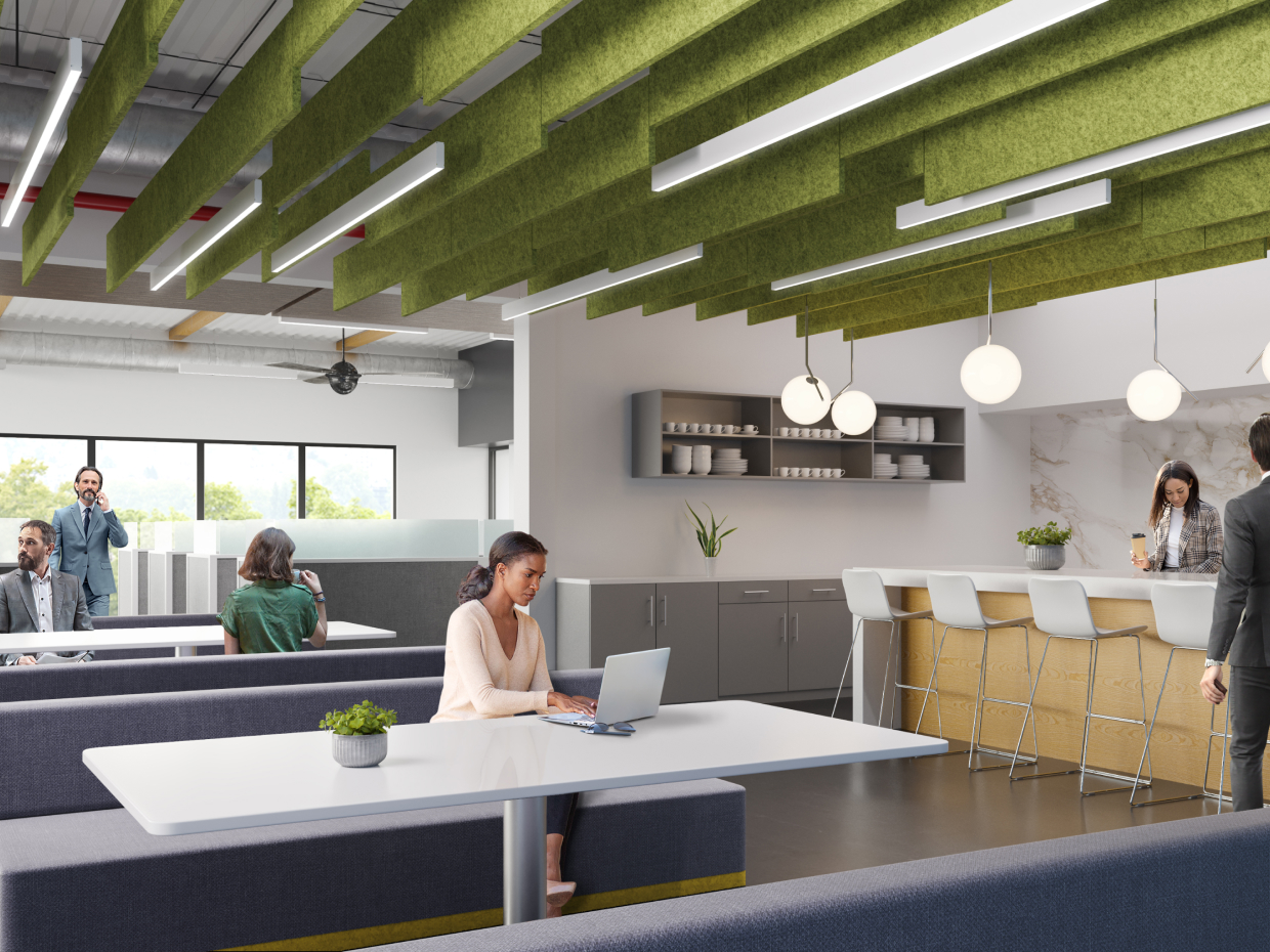 Single Plus Baffles 001 - Acoustic Baffle Ceiling System | CSI Creative