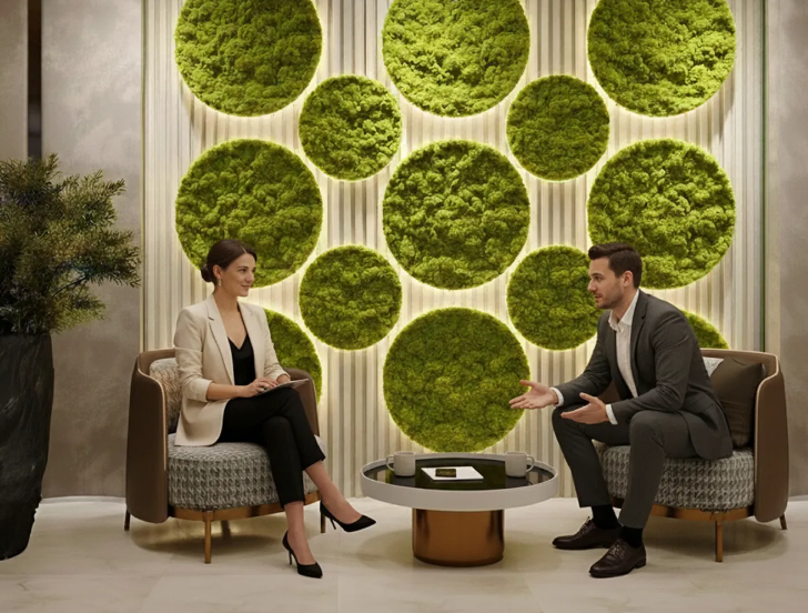 Custom Moss Wall Solutions in Commercial Interiors